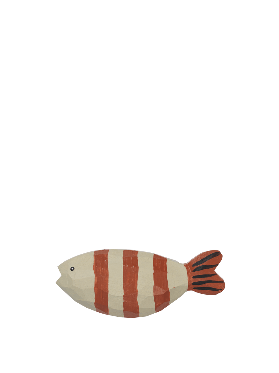 Harbour Krog - Stribet fisk - Rød/Off-white – Ferm Living
